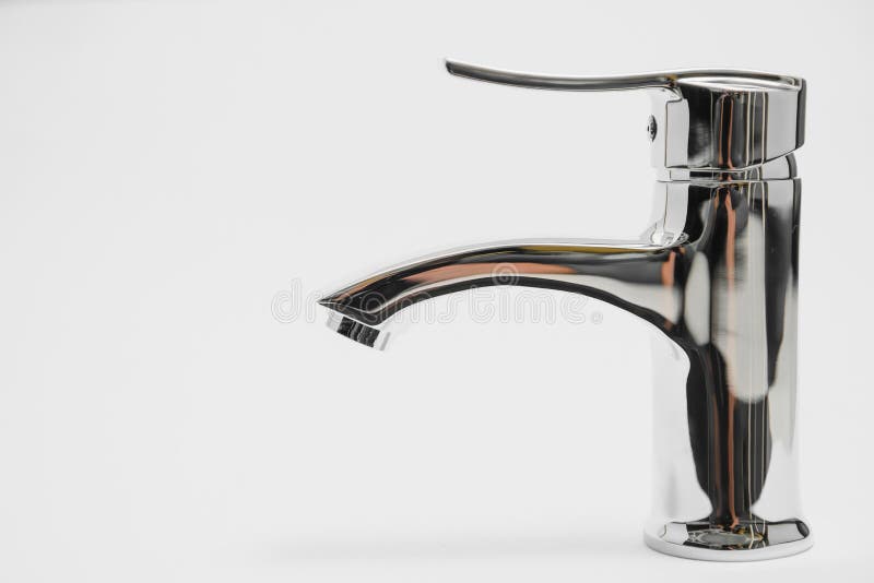 Single Handle Water Tap Isolated on White Stock Photo - Image of faucet ...