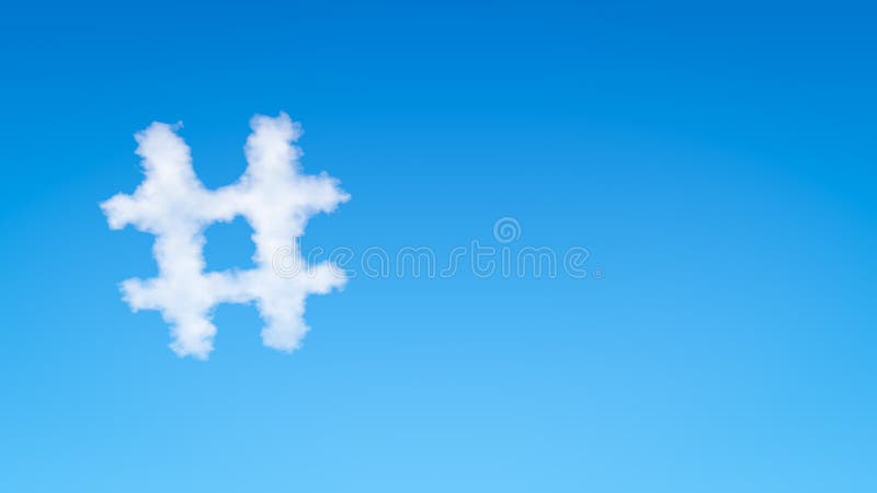 Hash Symbol Shaped Cloud stock illustration. Illustration of ...