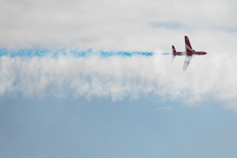 Single Hawk T1 Jet on Air Show Stock Image - Image of airplanes, blue ...