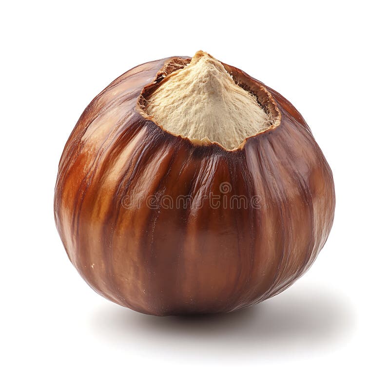 Single Hazelnut in Sharp Focus Isolated on Pure White Stock Image ...