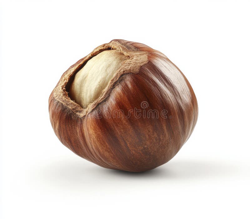 Single Hazelnut in Shell Close Up Studio Shot Stock Illustration ...