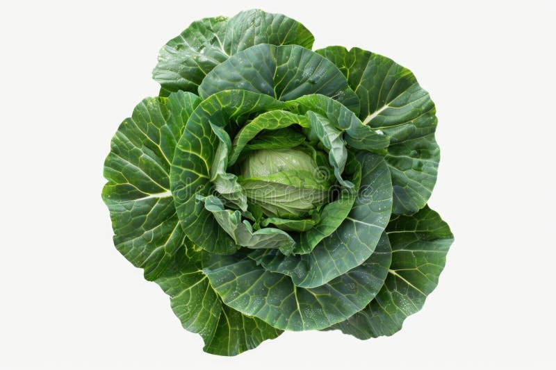 A Single Head of Cabbage on a Clean White Surface. Ideal for Food and ...