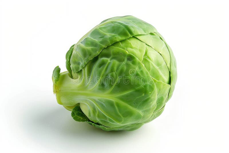 A Single Head of Cabbage on a White Surface Stock Photo - Image of ...
