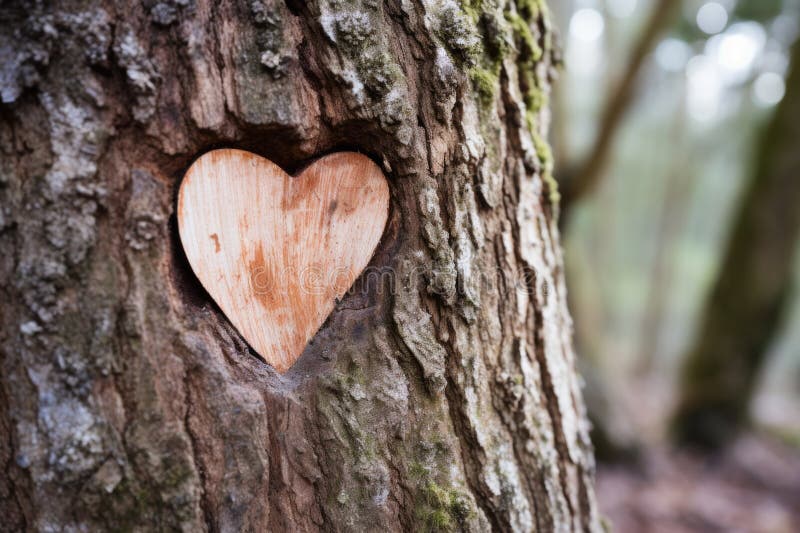 A Single Heart Carved into the Bark of a Tree Stock Photo - Image of ...