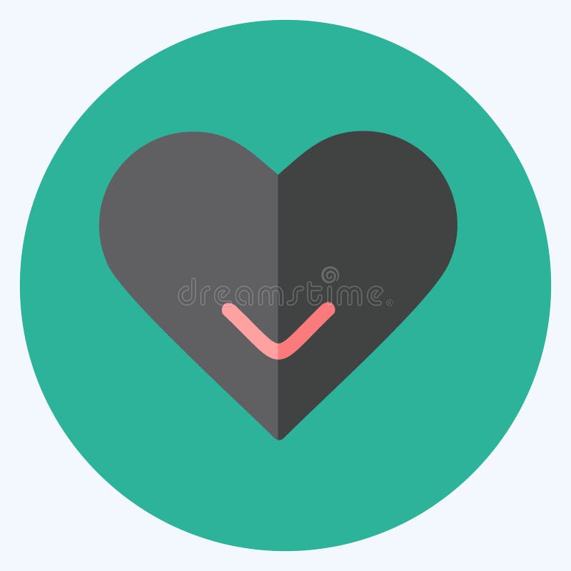 Single Heart Icon in Trendy Flat Style Isolated on Soft Blue Background ...