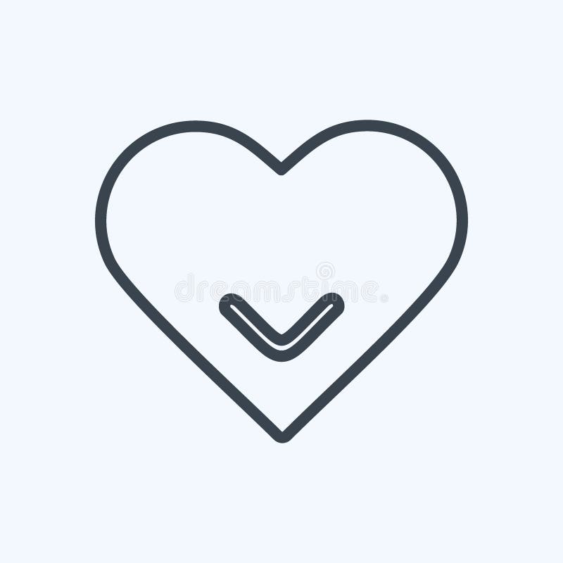Single Heart Icon in Trendy Line Style Isolated on Soft Blue Background ...