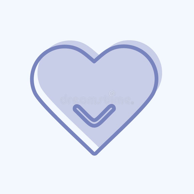 Single Heart Icon in Trendy Two Tone Style Isolated on Soft Blue ...