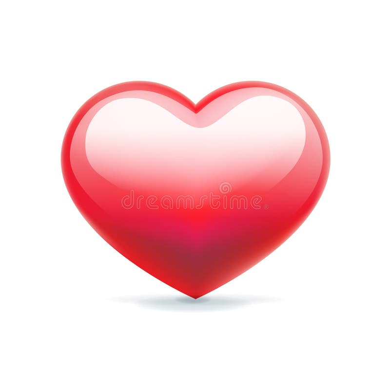 Single Heart With Red Roses Stock Illustration - Illustration of white ...