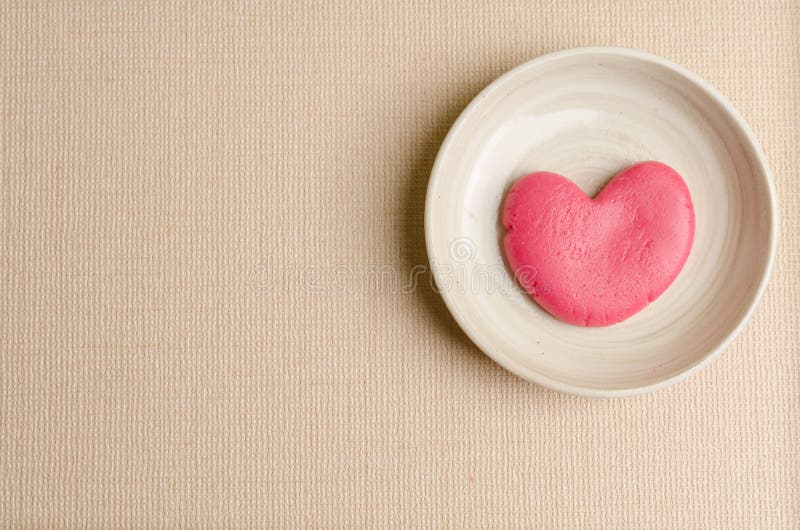 Single Heart Shape on the Dish Stock Image - Image of shape, showing ...