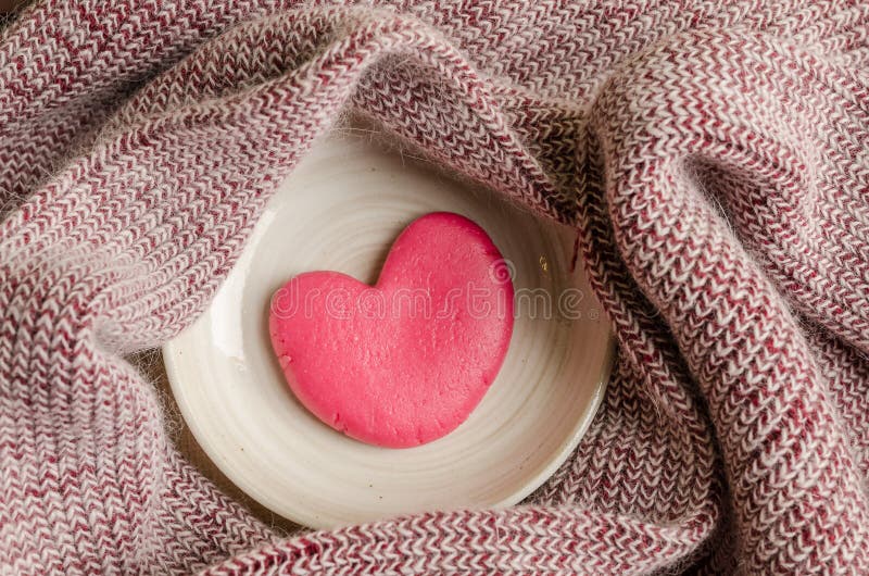 Single Heart Shape on the Dish Stock Photo - Image of romance, concepts ...