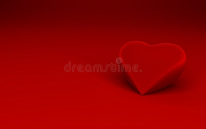 Single Heart Shape on Red Background Stock Illustration - Illustration ...