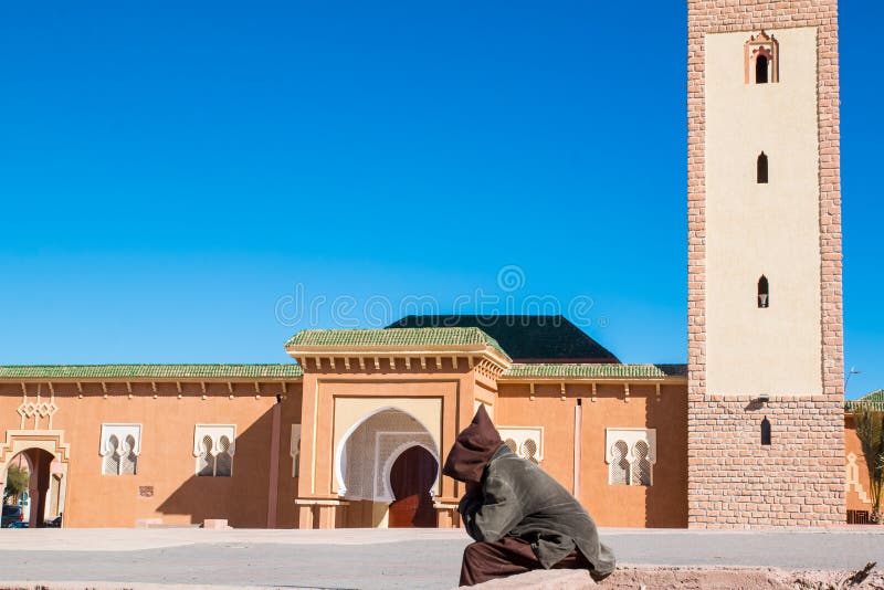 Single Homeless Man Outside the Mosque of Ouarzazate Morocco Stock ...