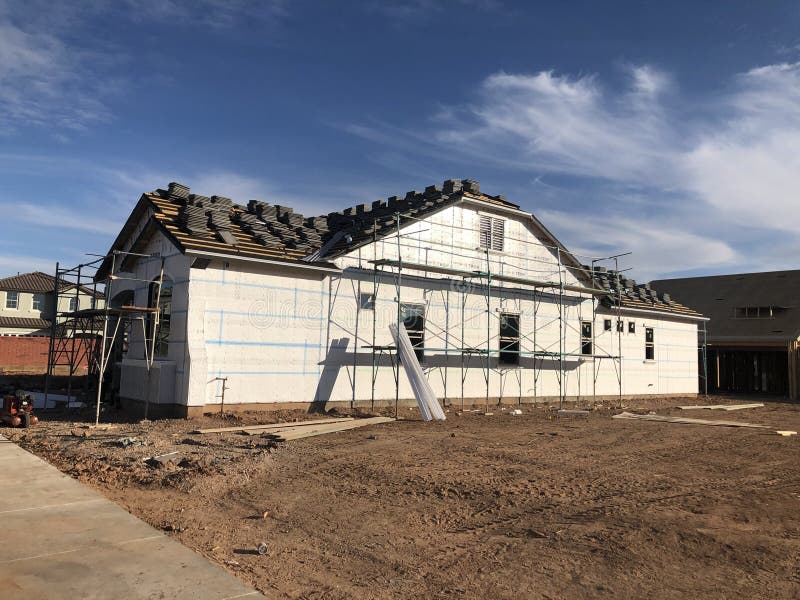 New Construction in Progress. Stock Photo - Image of house, lumber ...
