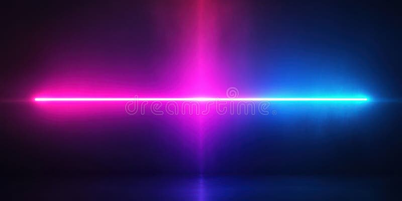 A Single Horizontal Neon Line in Blue and Pink with a Gradient ...