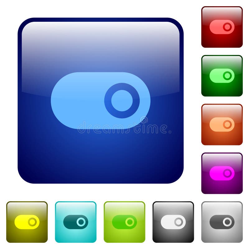 Toggle Icons in Rounded Color Menu Buttons Stock Vector - Illustration of preference, slide ...