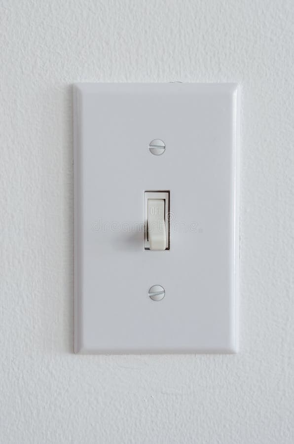 Single House Interior White Wall Switch Plate Stock Image - Image of ...