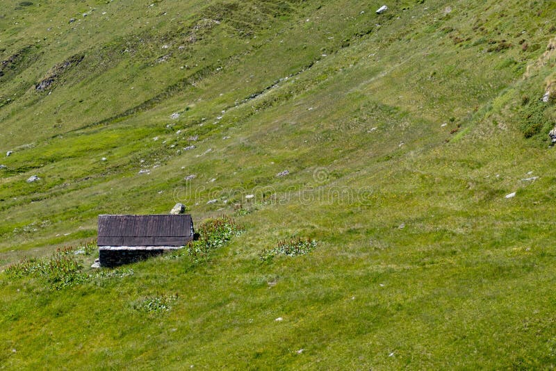 Single House Isolated on a Green Valley Stock Photo - Image of concept ...