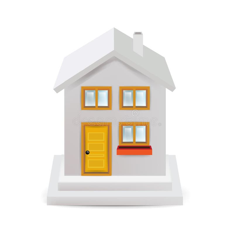 Single House Isolated on White Stock Vector - Illustration of home ...
