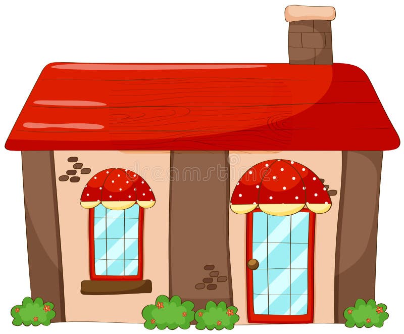 Single House Simple Cartoon Illustration Design Vector Stock Vector ...