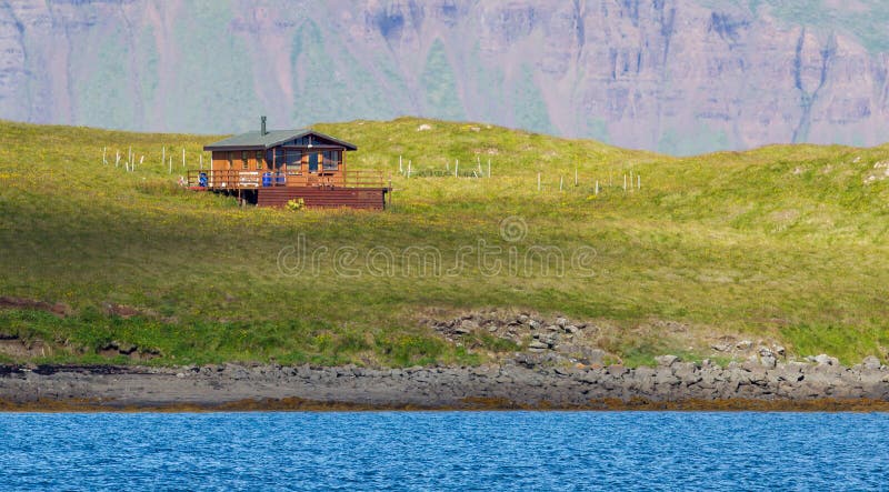 Single House on an Small Island - Iceland Stock Photo - Image of coast ...