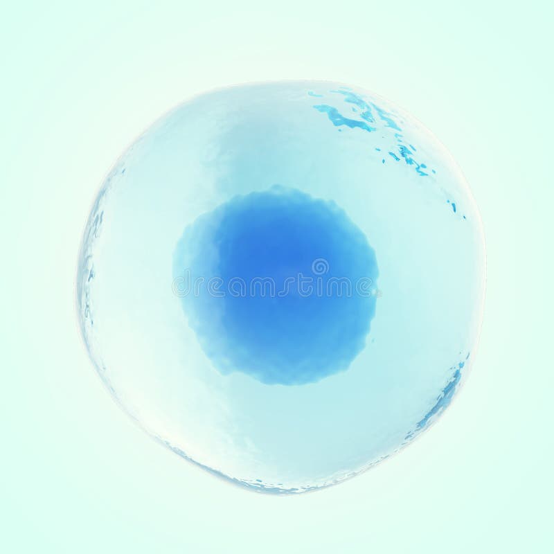 Single Human or Animal Cell on Blue Background. 3d Illustration. Stock ...