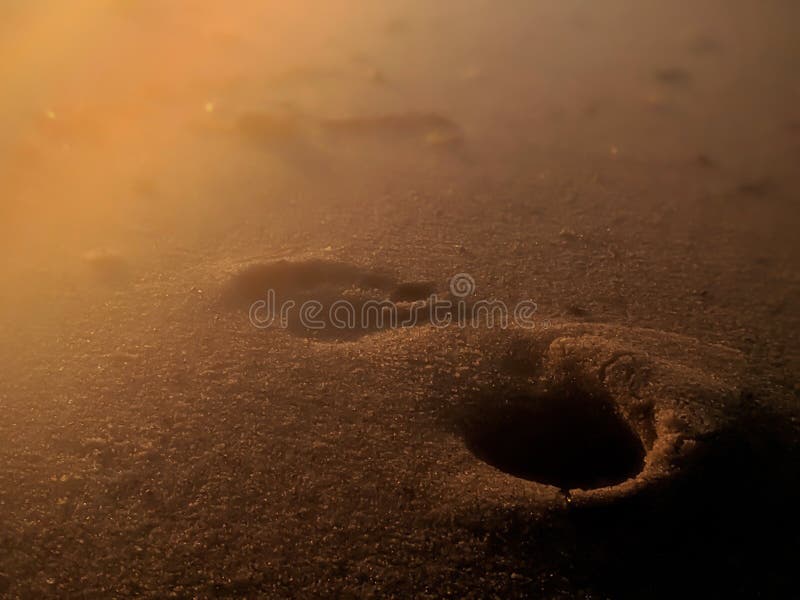 Single Footstep at the Sand Stock Photo - Image of step, alone: 40915520