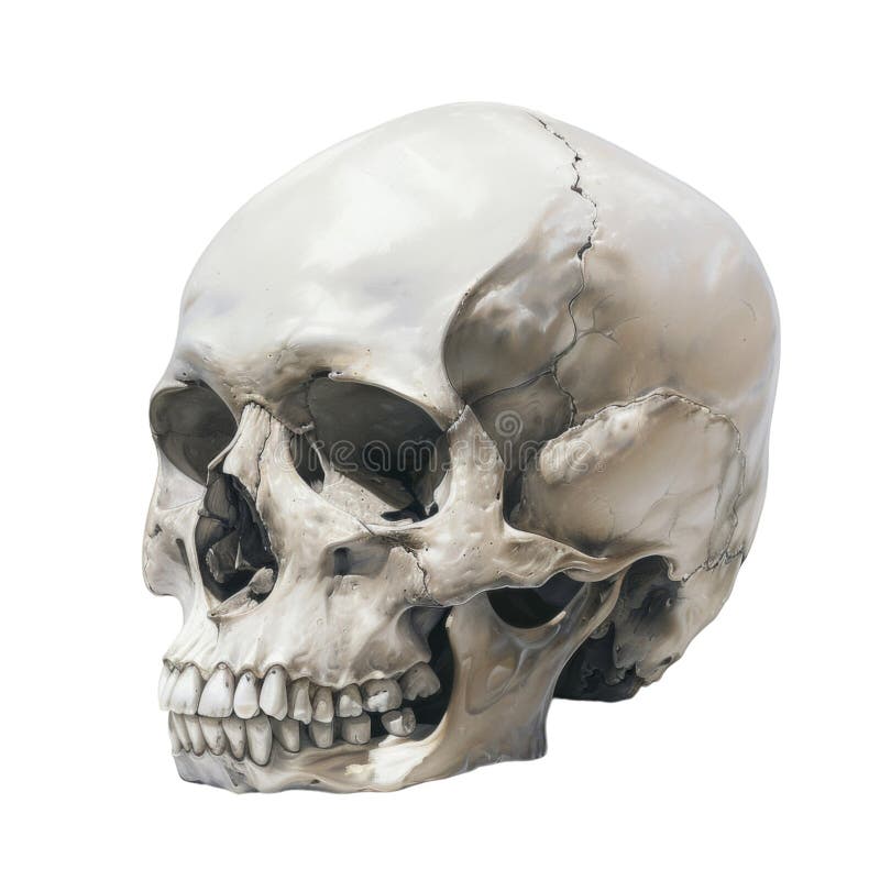 A Single Human Skull, Profile View Stock Photo - Illustration of morbid ...