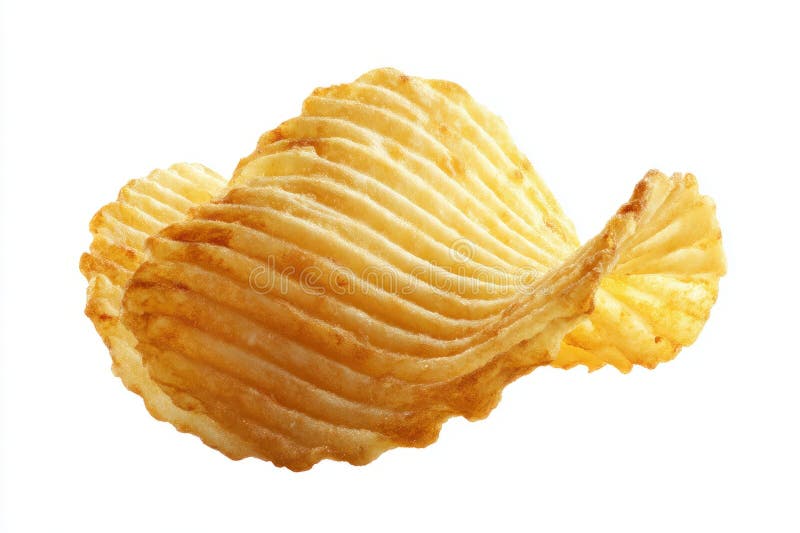 Single Hyperrealistic Bumpy Transparent Potato Chip, Isolated on a ...