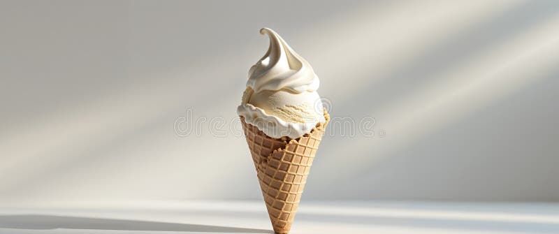 A Single Ice Cream Cone with One Scoop of Creamy Goodness Stock Photo ...
