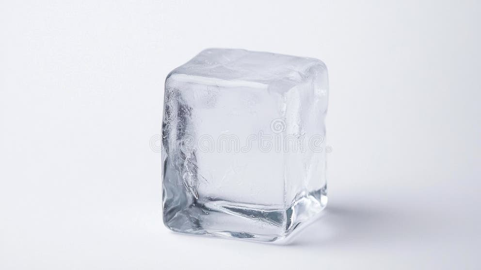 A Single Ice Cube Against a White Background. Stock Image - Image of ...