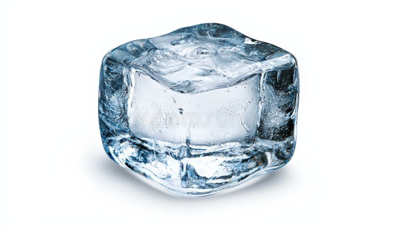Single Ice Cube Isolated on White Background Stock Illustration ...