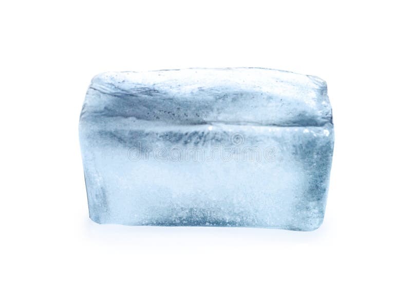 Single Ice Cube on White Background. Stock Image - Image of clear ...