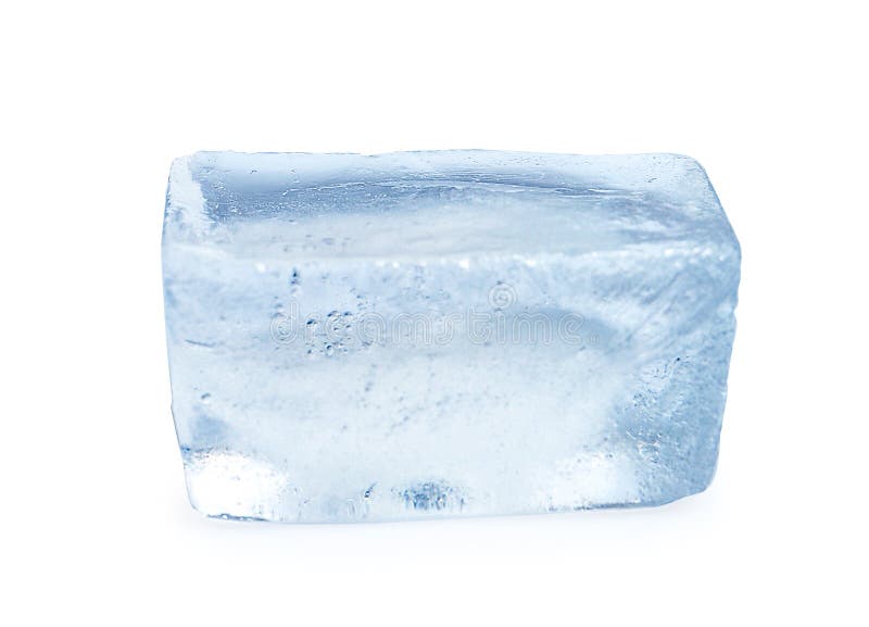 Single Ice Cube on White Background Stock Image - Image of cold ...