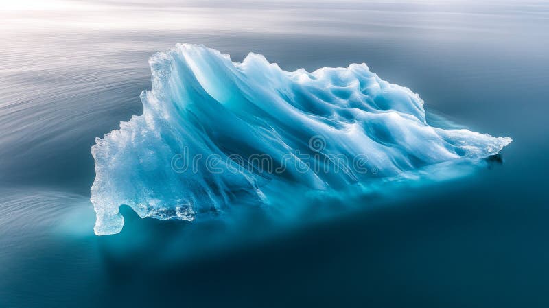 A Single Iceberg Floating in Calm Blue Water Stock Illustration ...
