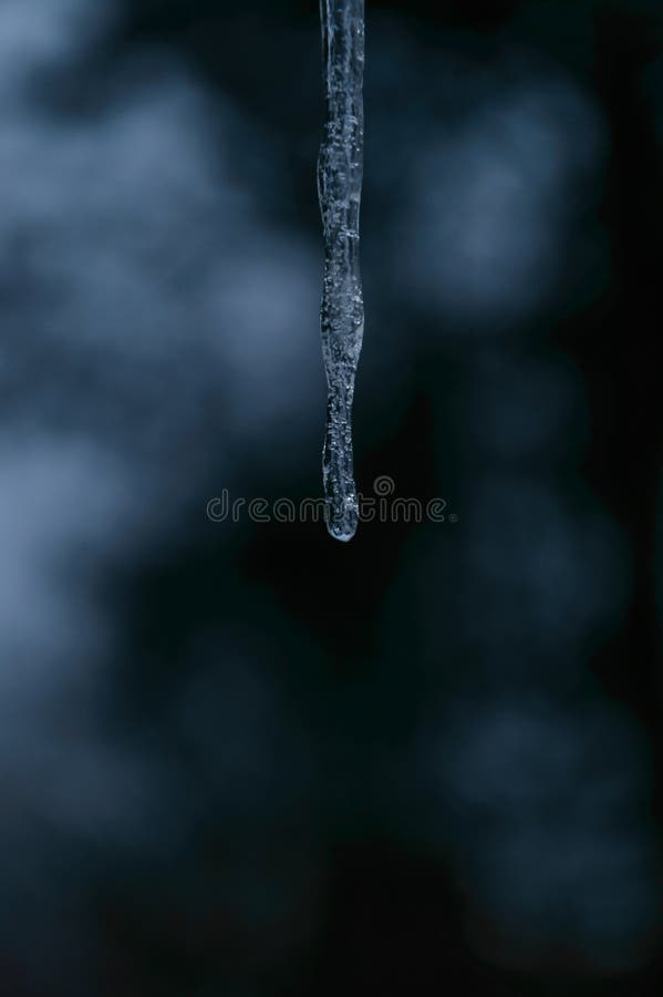 Single Icicle with Air Bubbles Inside Stock Photo - Image of isolated ...