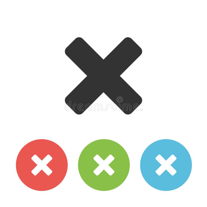 Single Icon of Close Sign with Rounded Corners Stock Illustration ...