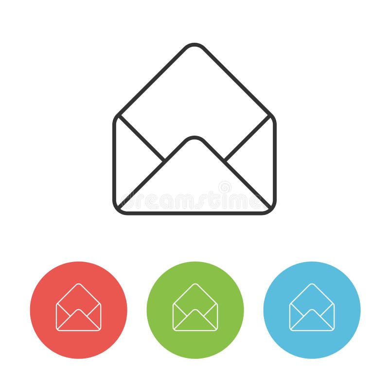 Single Icon of Open Envelop Stock Illustration - Illustration of modern ...