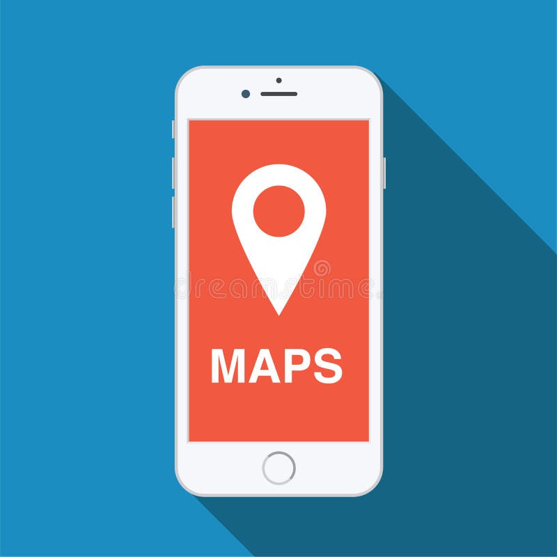 Map App Icon. Flat Design. Vector Illustration. Stock Illustration ...
