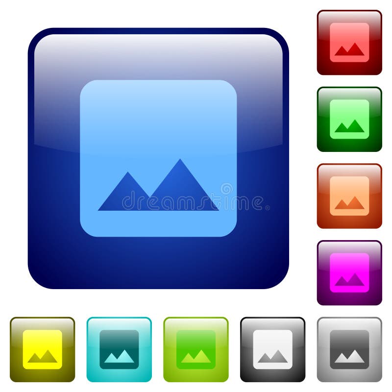 Single Image Color Square Buttons Stock Vector - Illustration of visual ...