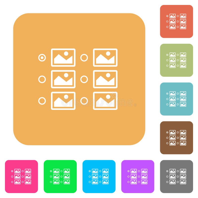 Single Image Selection with Radio Buttons Rounded Square Flat Icons ...