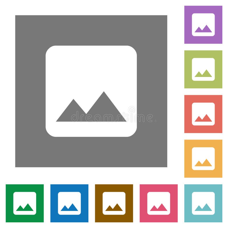 Single Image Square Flat Icons Stock Vector - Illustration of thumbnail ...
