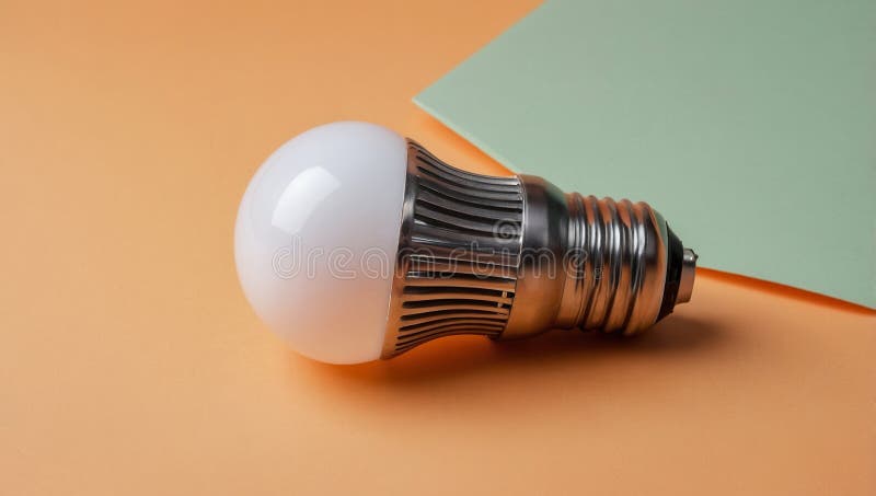 Single Incandescent Light Bulb Resting on a Bright Yellow Background ...