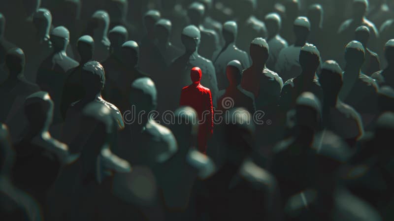 A Single Individual Stands Out among a Group of People, Highlighting ...