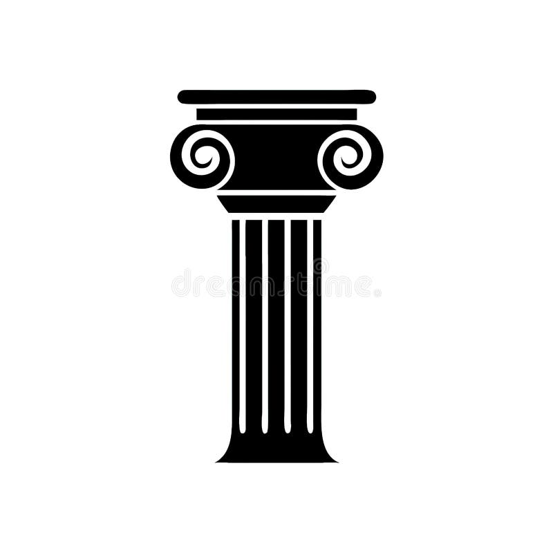 Single Ionic Order Column Displaying Classical Architectural Design ...