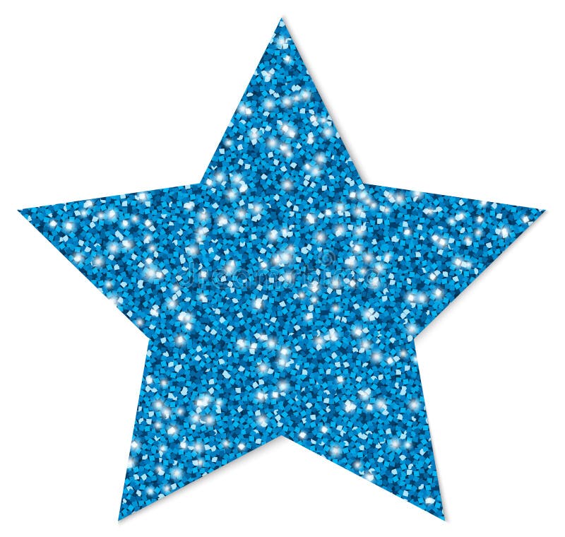 Single Blue Glitter Star Sparkling with Shadow Stock Vector ...