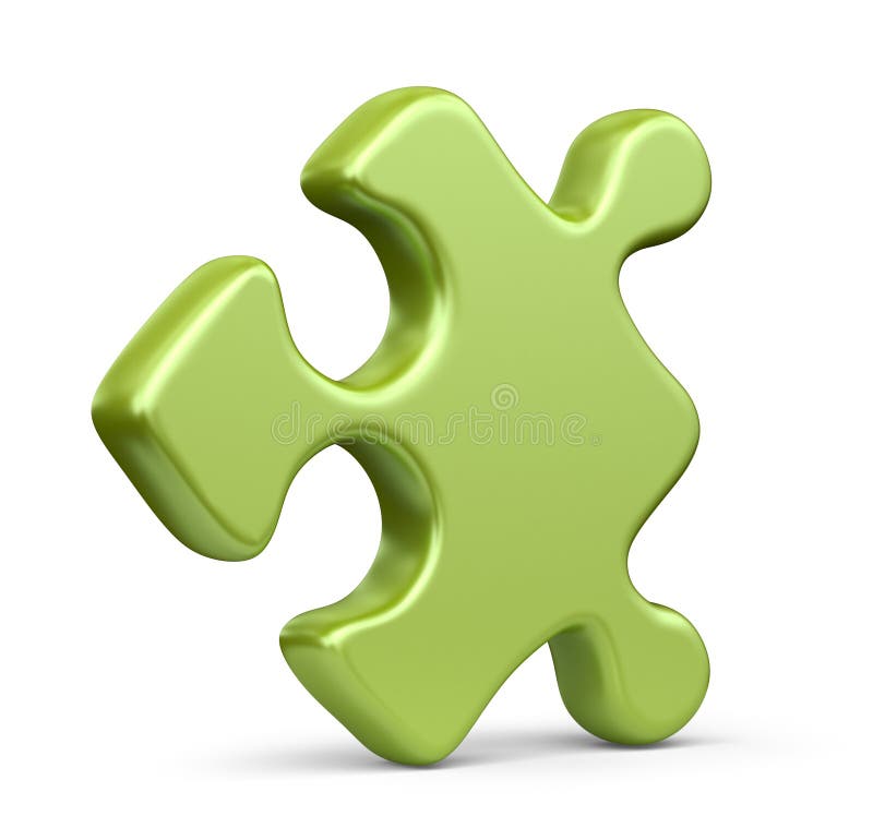 Single Jigsaw Puzzle Piece. 3D Icon Isolated Stock Illustration ...