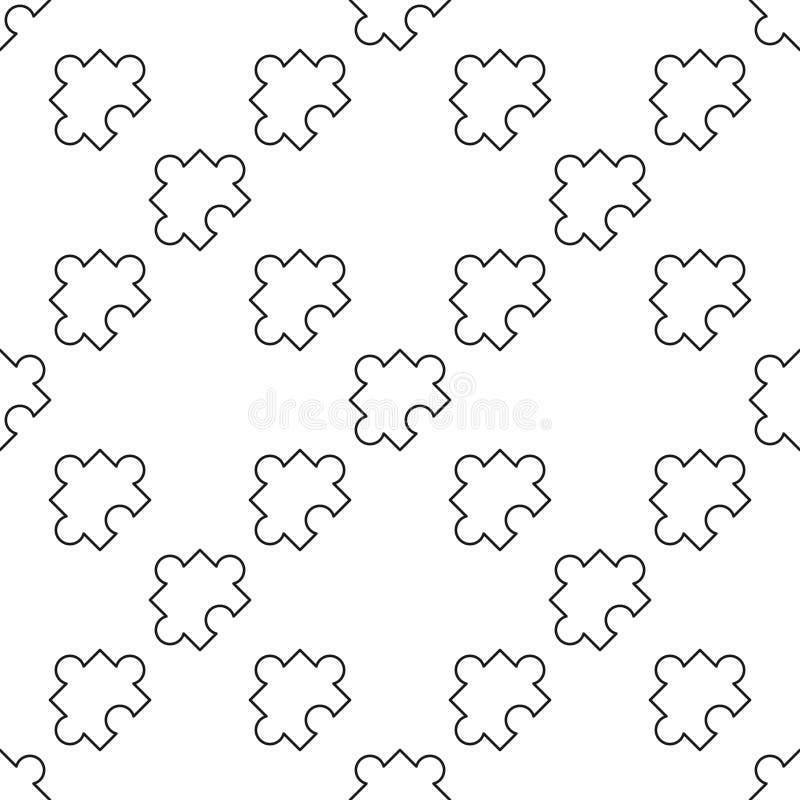 Single Jigsaw Puzzle Piece Vector Outline Seamless Pattern Stock ...