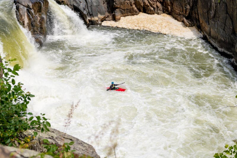 Single Kayaker on the Potomac River Stock Photo - Image of summer ...