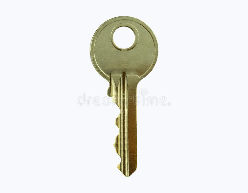 Single Key Isolated with Clipping Path Stock Photo - Image of lock ...
