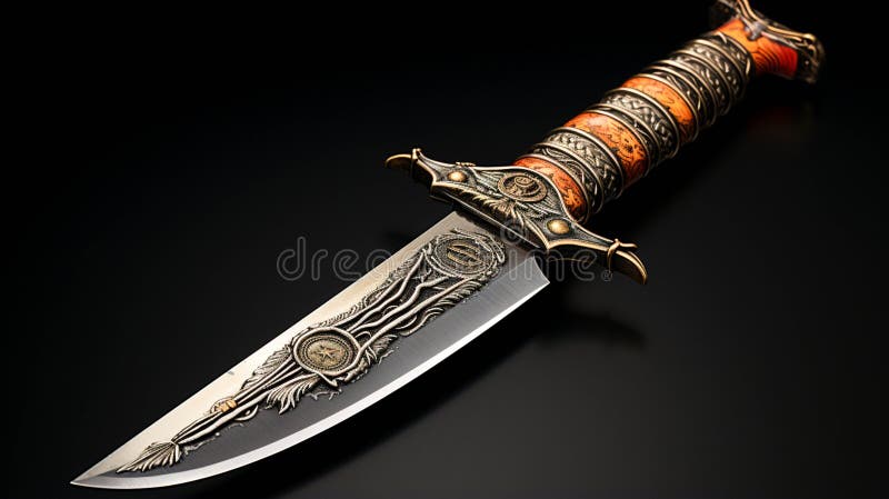 A Single Knife Infront View Closeup Stock Photo - Image of steel ...